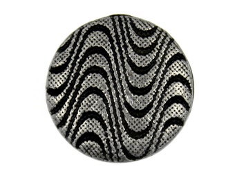 Metal Buttons Gunmetal White Cartoon Cat Metal Shank by Buttonova