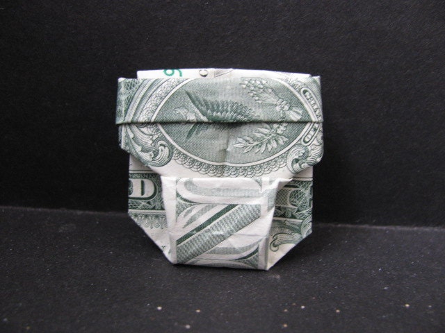 Moneygami Baby Diaper Money Origami folded from one US