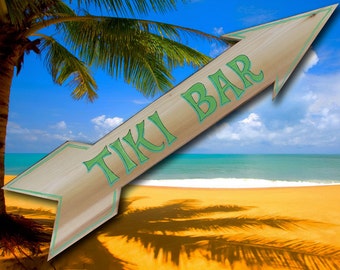 Tiki Bar Arrow Sign