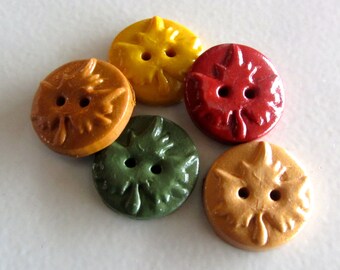 Maple leaf buttons | Etsy