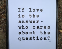 Popular items for love is the answer on Etsy
