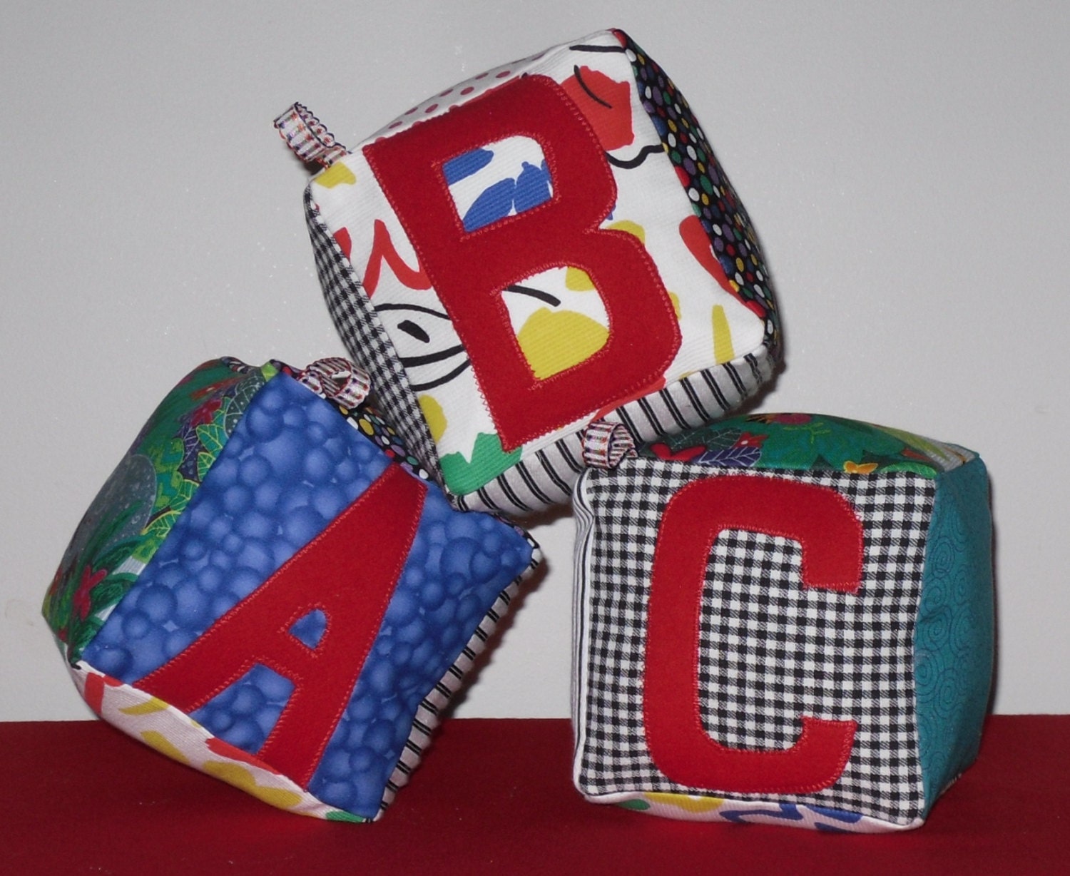 A B C Animal Baby Blocks Three Plush Soft Toy by TheresaMarieRose