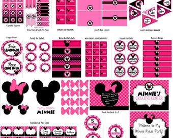 Popular items for minnie mouse labels on Etsy