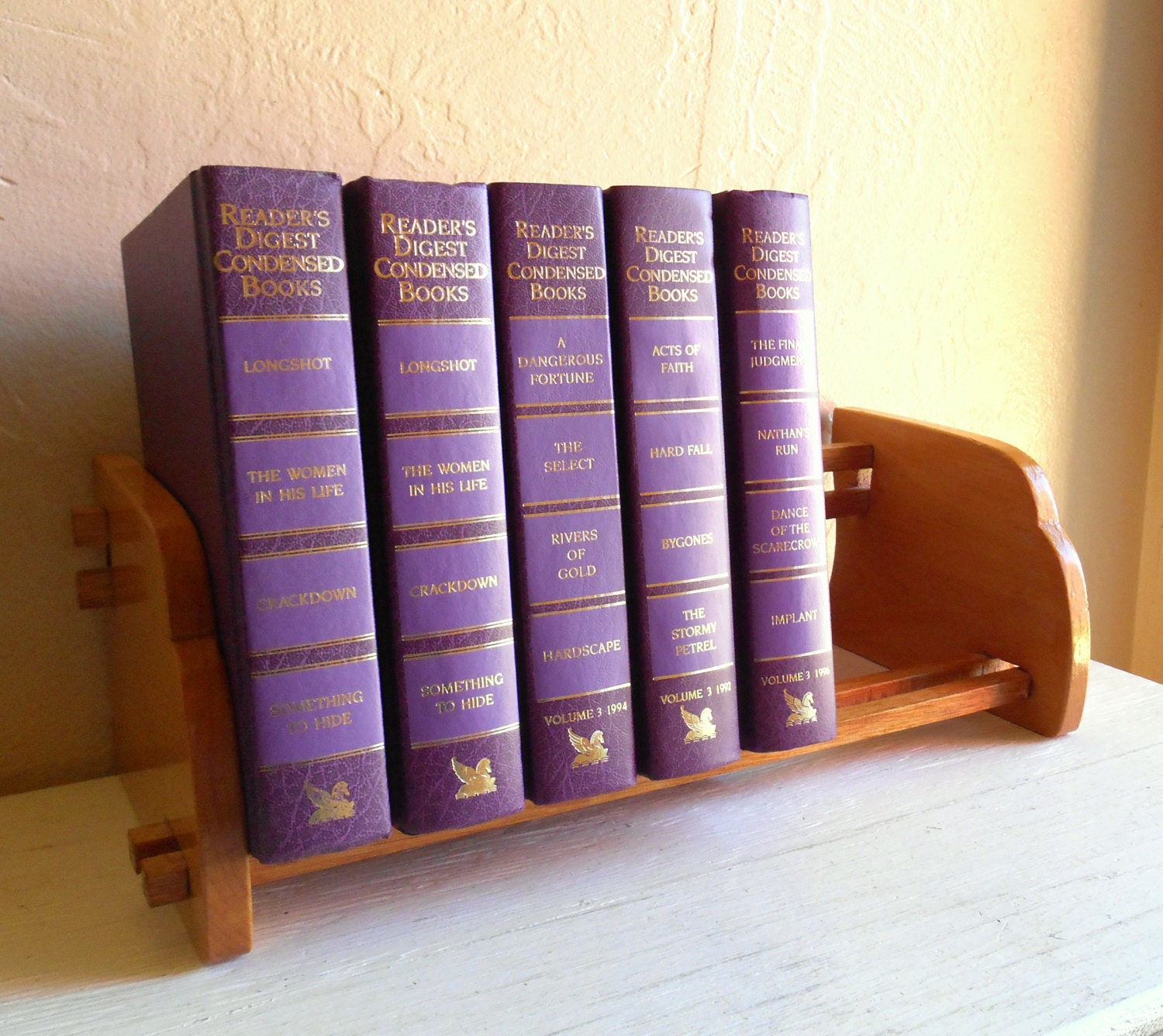 Wooden Book Rack Wood Book Shelf with Book Ends – Haute Juice