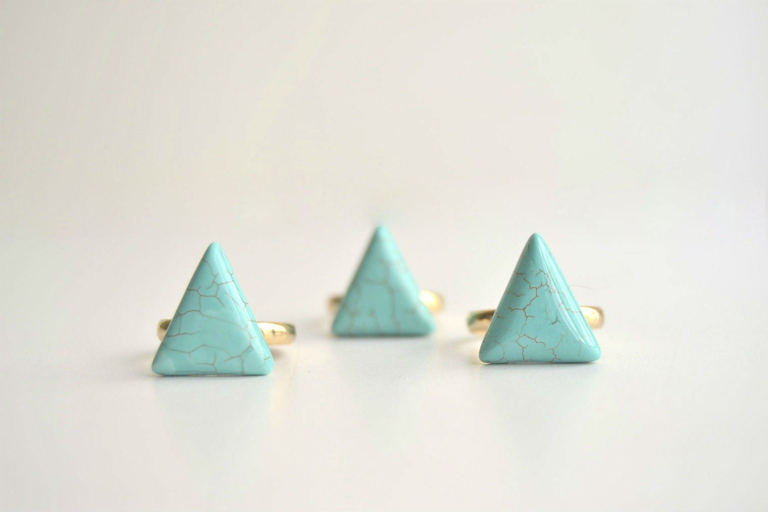 NEW Turquoise Triangle ring – with a Turquoise Magnesite Gemstone ...