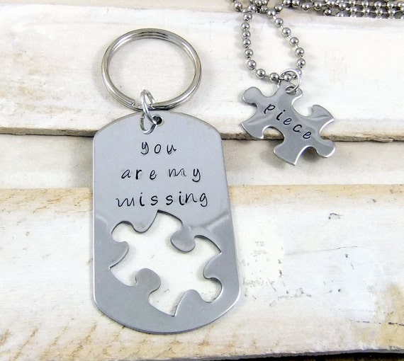 You are my missing piece Keychain and Necklace Couples