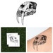 Sabertooth Skull Temporary Tattoo Set of 2