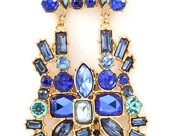 Attention Statement Earrings in Blue