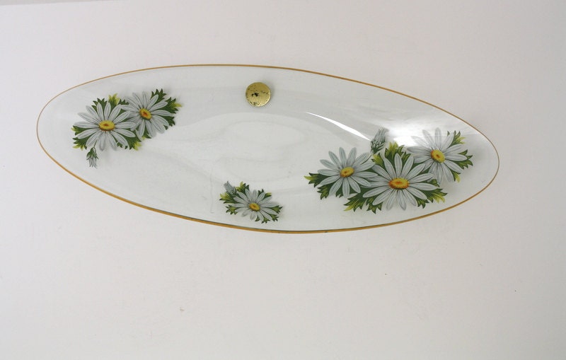Chance Glass Daisy Vintage Serving Platter. Made in England. 1960s ...