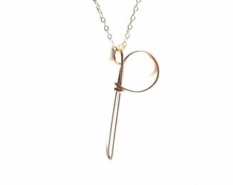 Letter p necklace | Etsy