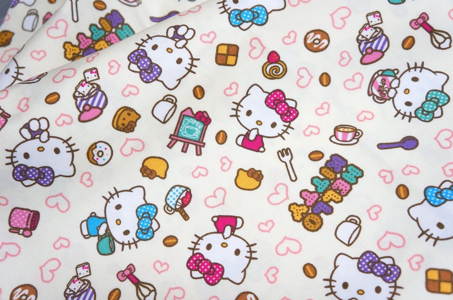 Hello Kitty Fabric Hello kitty and sweets by beautifulwork on Etsy