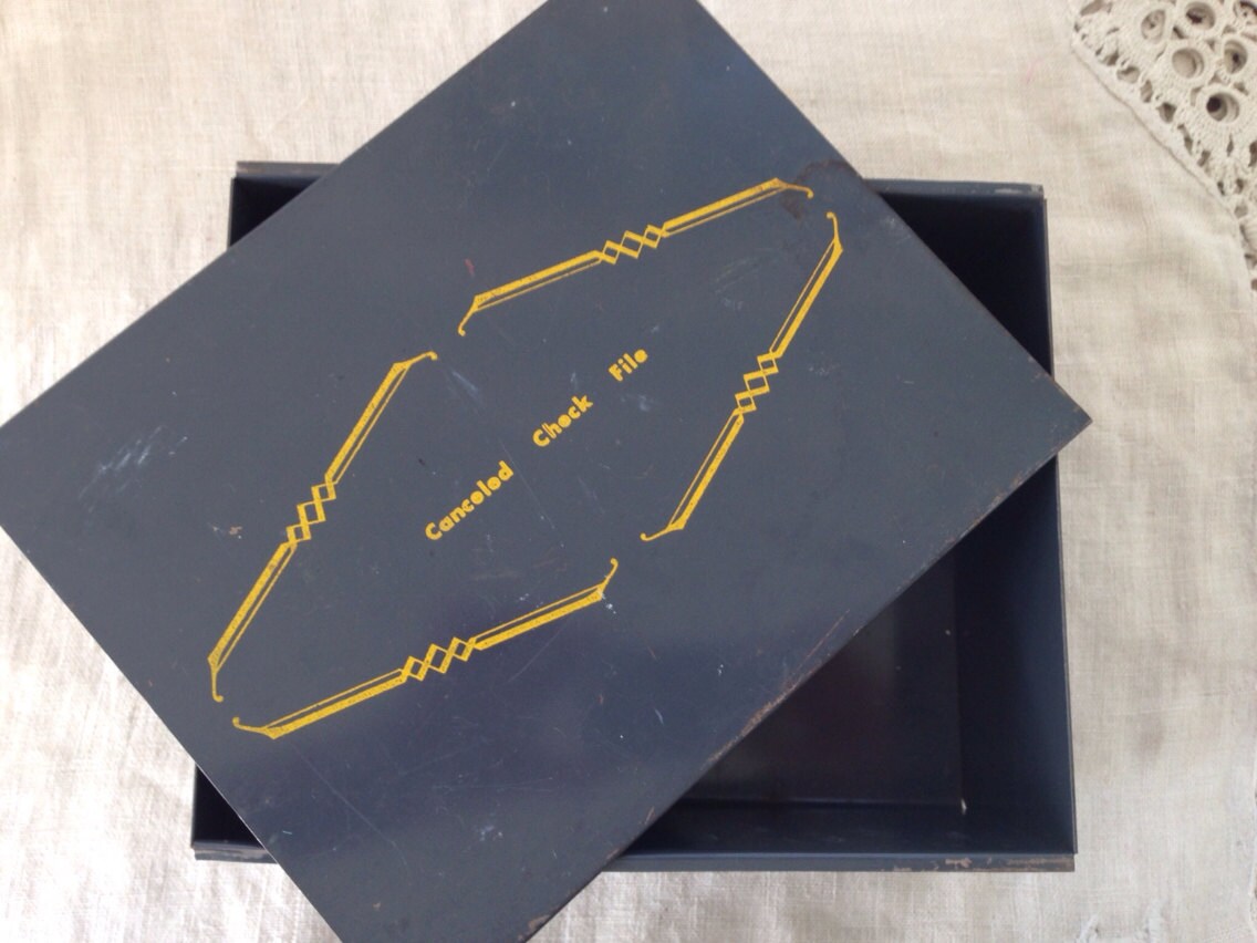 Vintage Metal Check File Box – Haute Juice
