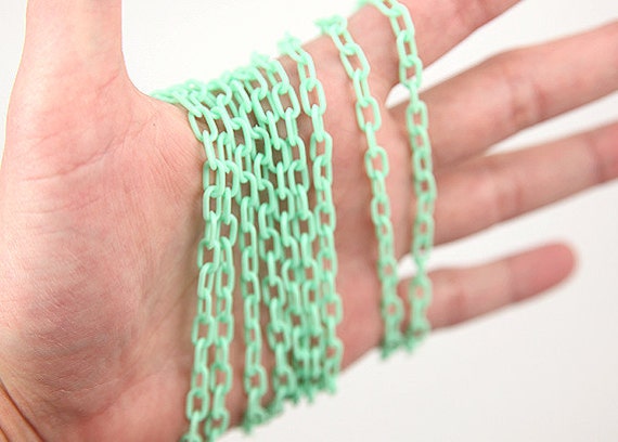 Plastic Chain 7mm Delicate Mint Green Plastic Chain 55