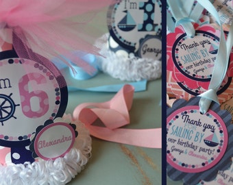 Pink navy nautical | Etsy