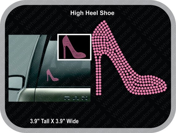 High Heel Shoe Rhinestone Car Decal