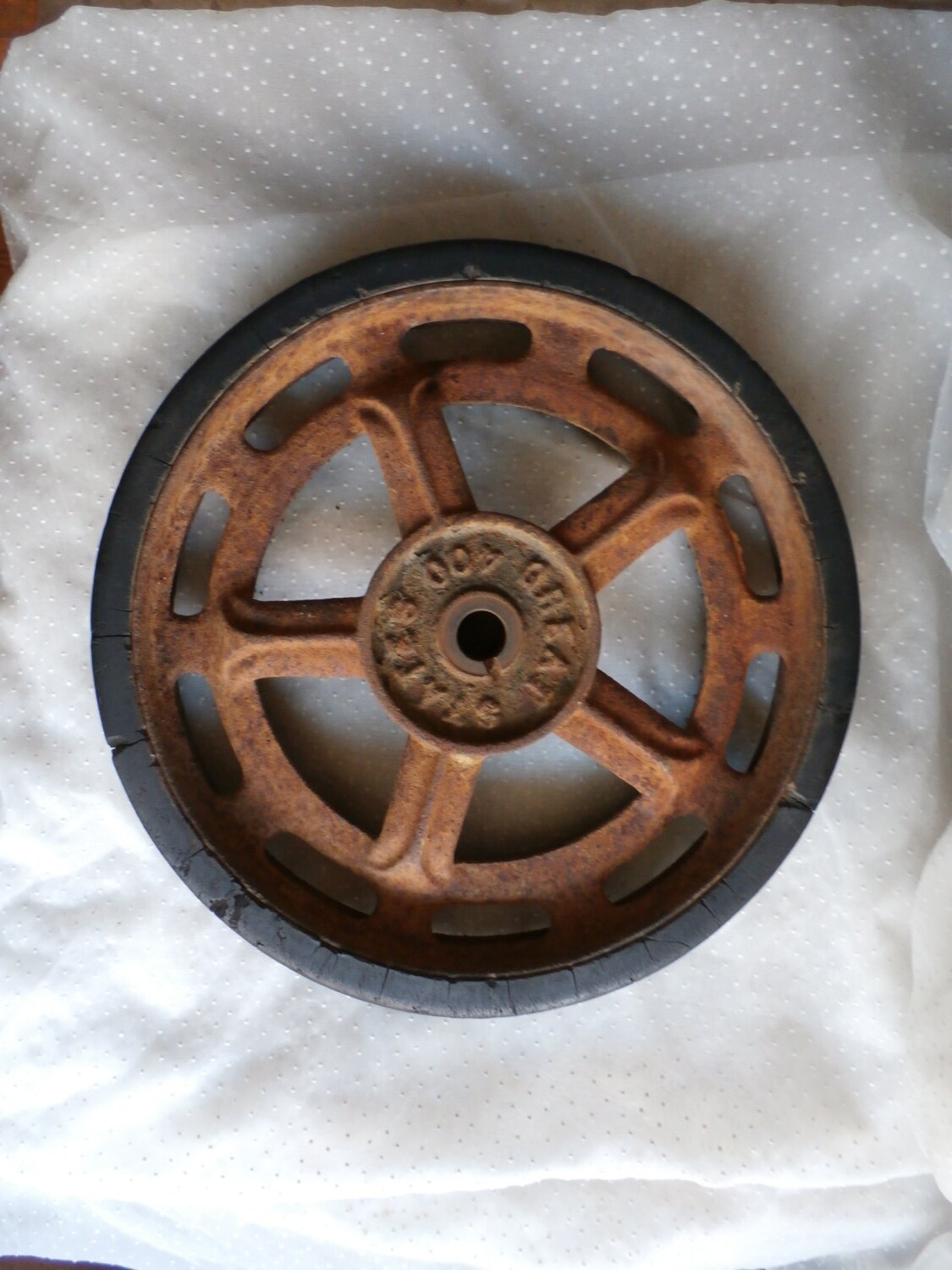 Rusty Old Wheel Great States 400 Reel Mower Wheel