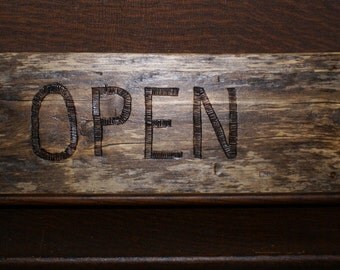 Rustic Wood Handmade Open Closed Sign