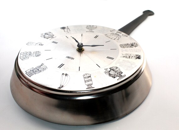 Smiths Frying Pan Clock Retro Fry Pan Clock