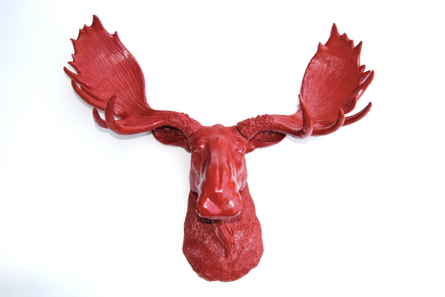 Faux Taxidermy Red Moose Head Wall Mount Resin Moose M4848