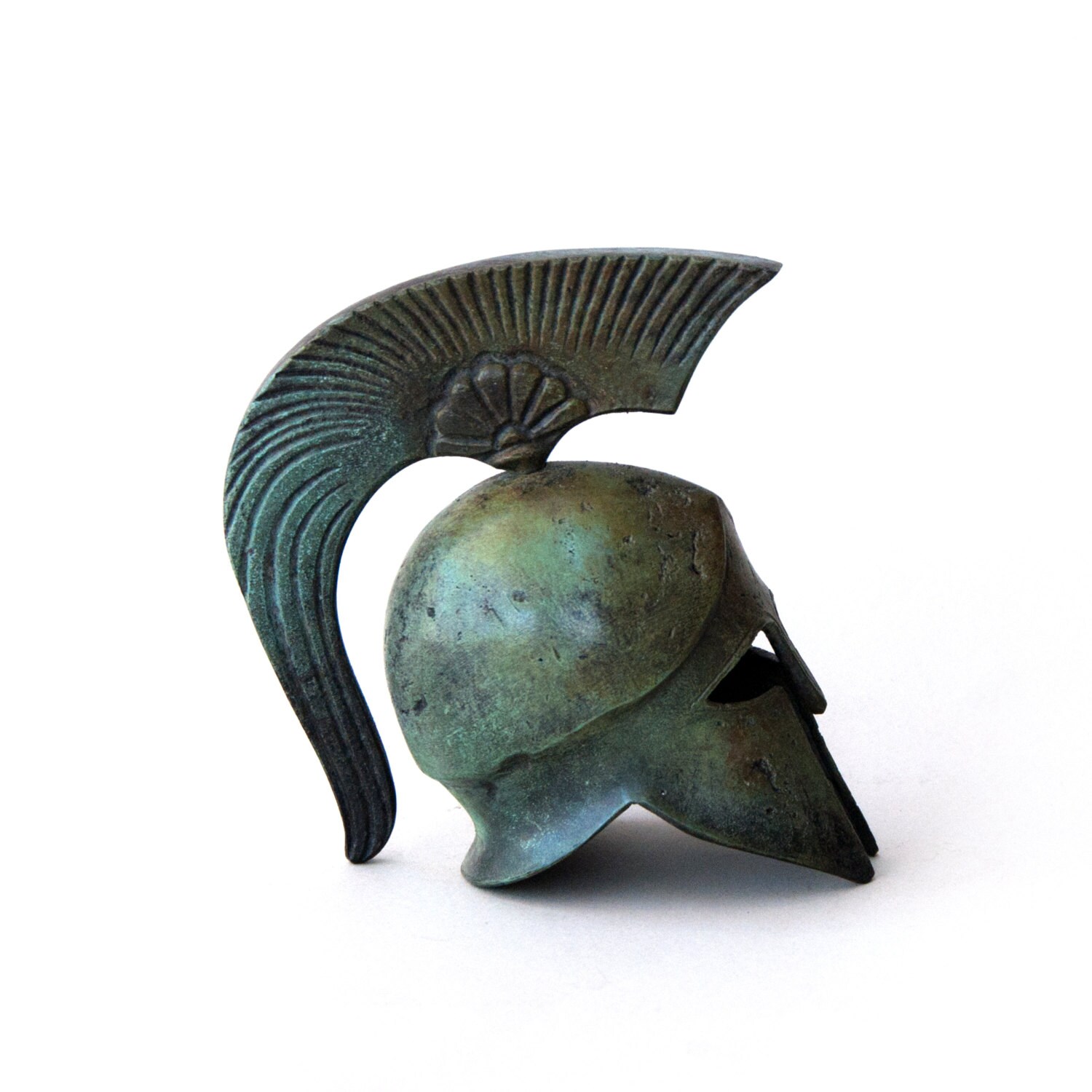 Ancient Greek Spartan Bronze Helmet with Crest
