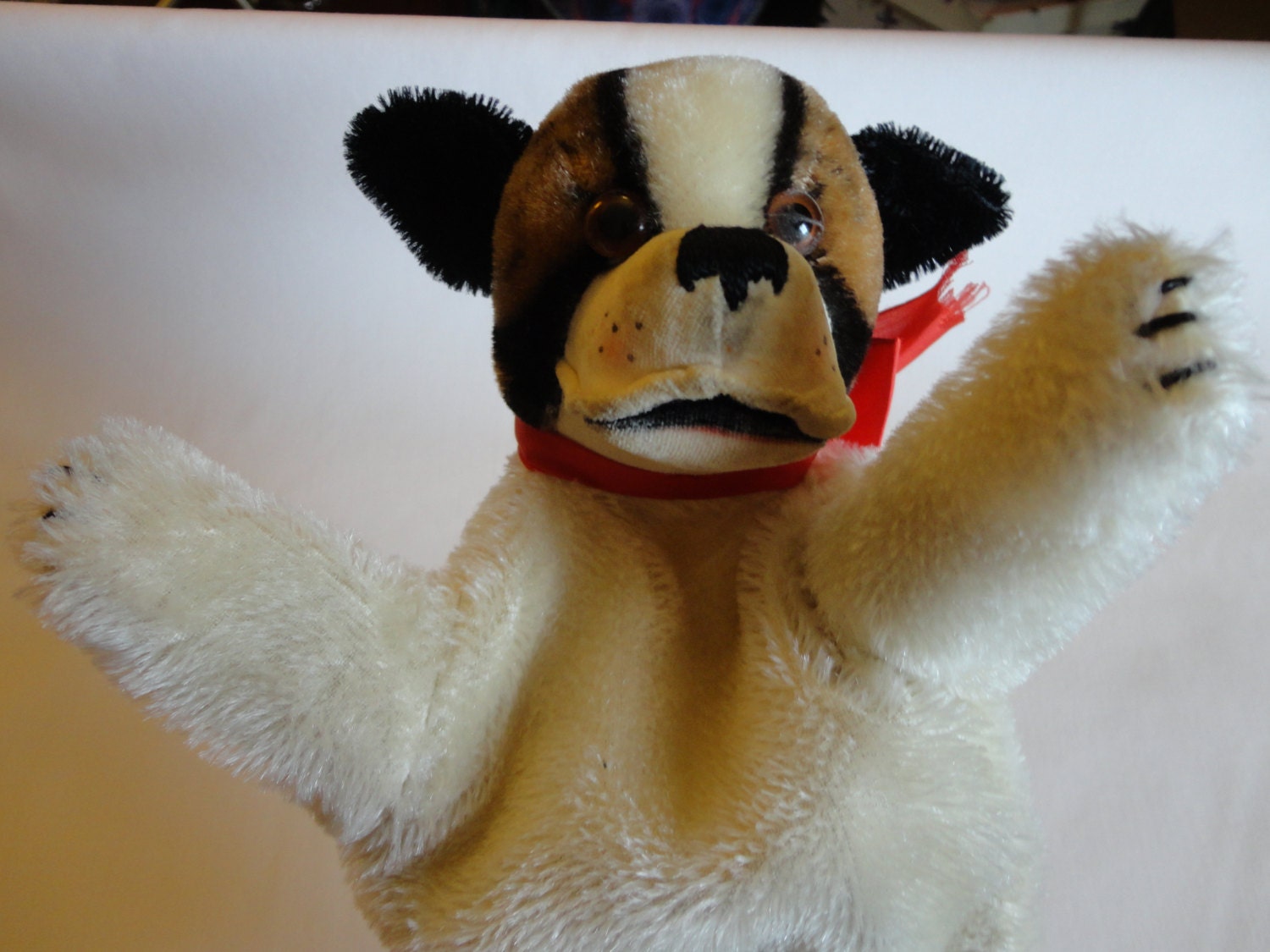 VINTAGE Steiff Bulldog Hand Puppet 1950s Wonderful