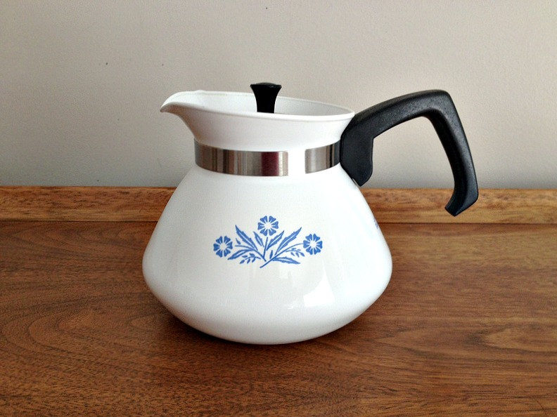Vintage Corning Ware Teapot in Cornflower Blue