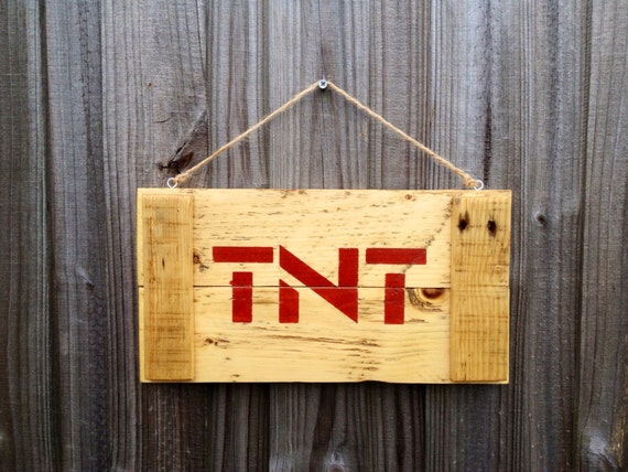 Items similar to TNT Crate Wall Sign from Reclaimed Pallet Wood on Etsy