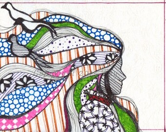 Unique zentangle hair related items | Etsy