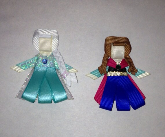 Items similar to Frozen hair clips Elsa & Anna on Etsy