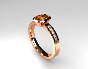Orange topaz ring | Etsy