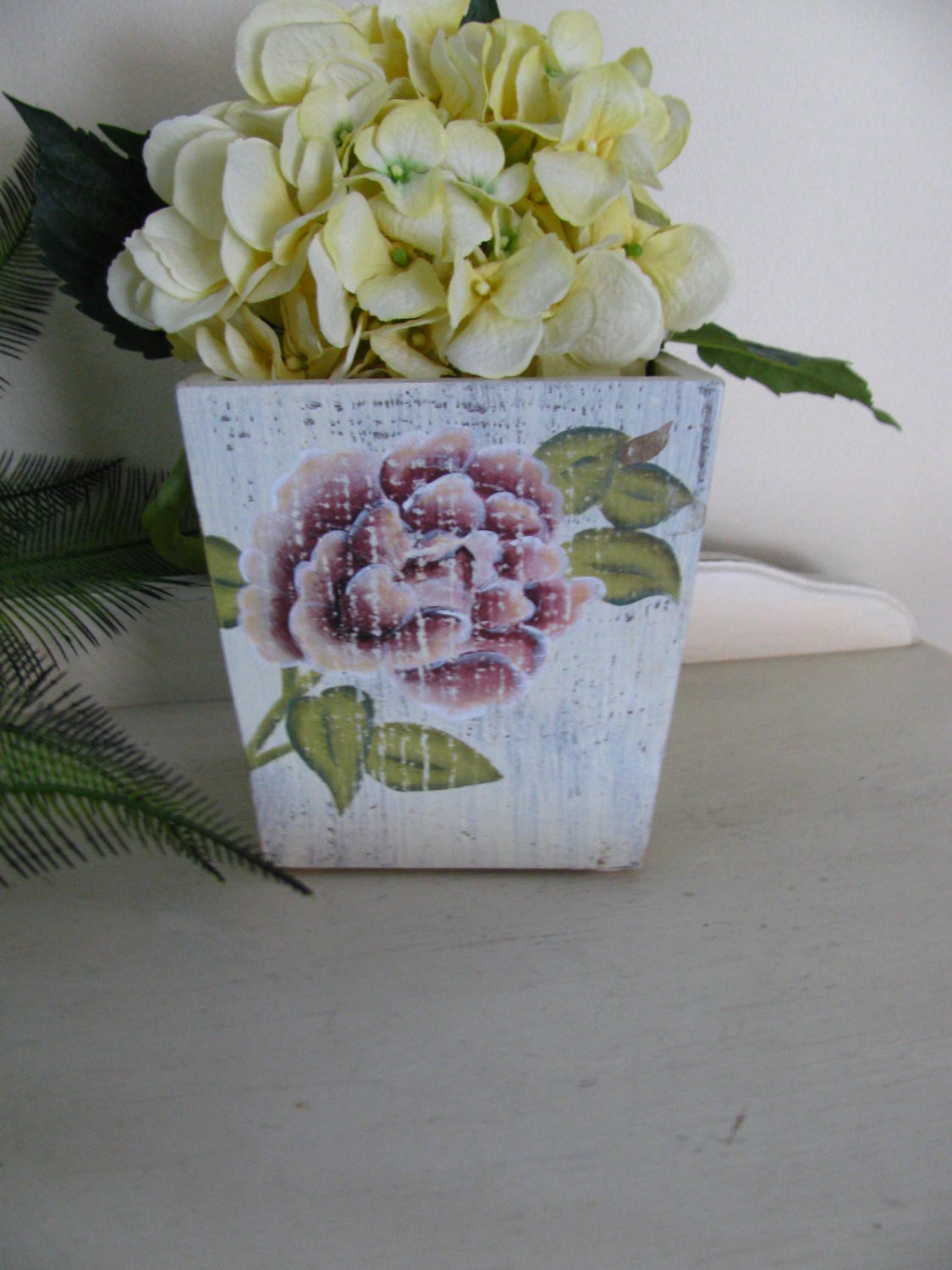 Shabby White Hand Painted Wood Planter Wood Box – Haute Juice