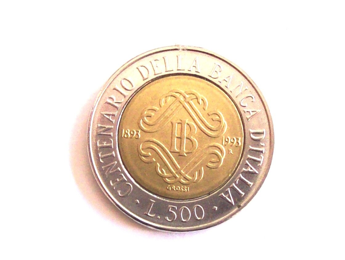 Vintage Italy 1993. lire 500 coin. Repubblica Italiana