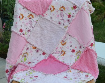 A Mermaid's Tail - Pink Baby Rag Quilt