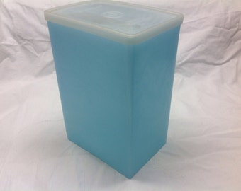 Vintage Blue Tupperware Storage Container With Lid
