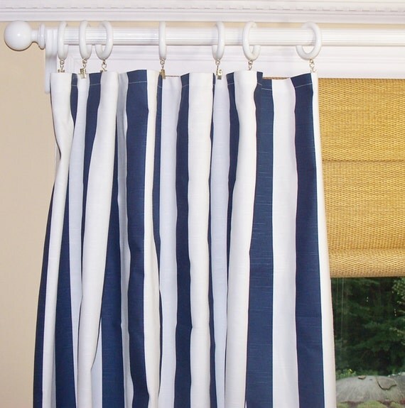 Navy Blue CURTAIN Nautical Curtains Dark Blue Curtains
