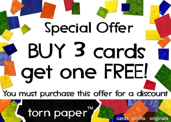 SALE - Mix and Match - Special Offer - Pick any 3 Greeting Cards (5 x 7 ...
