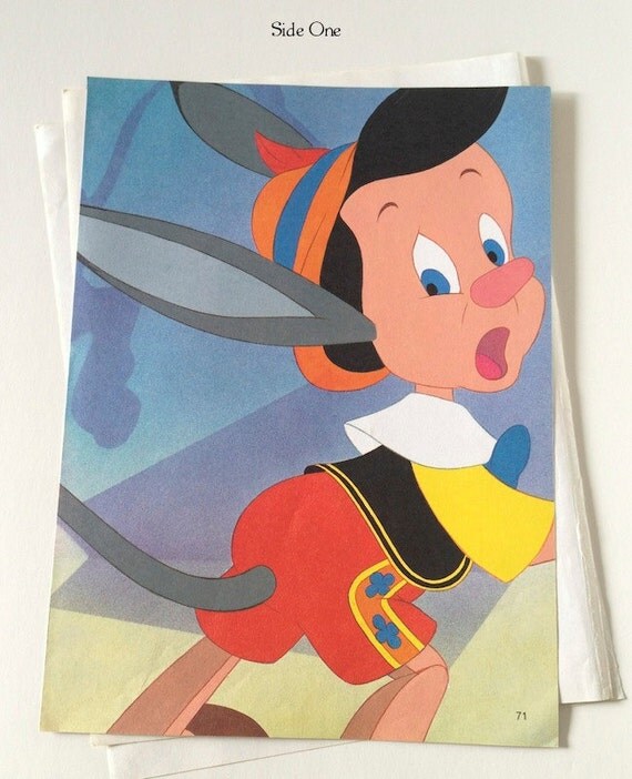 Disney wall art Pinocchio donkey illustration vintage