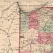 Old Map Indiana State 1864 United States of America