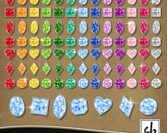 Digital Scrapbook Embellishments - Digital Diamonds - Digital Gems ...
