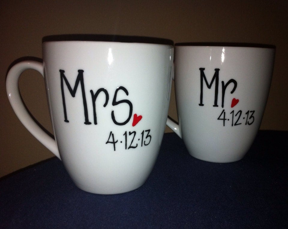 Mr And Mrs Personalized Coffee Mug By Tulatinkers On Etsy