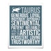 Taurus Personality Character Traits Subway Art Print