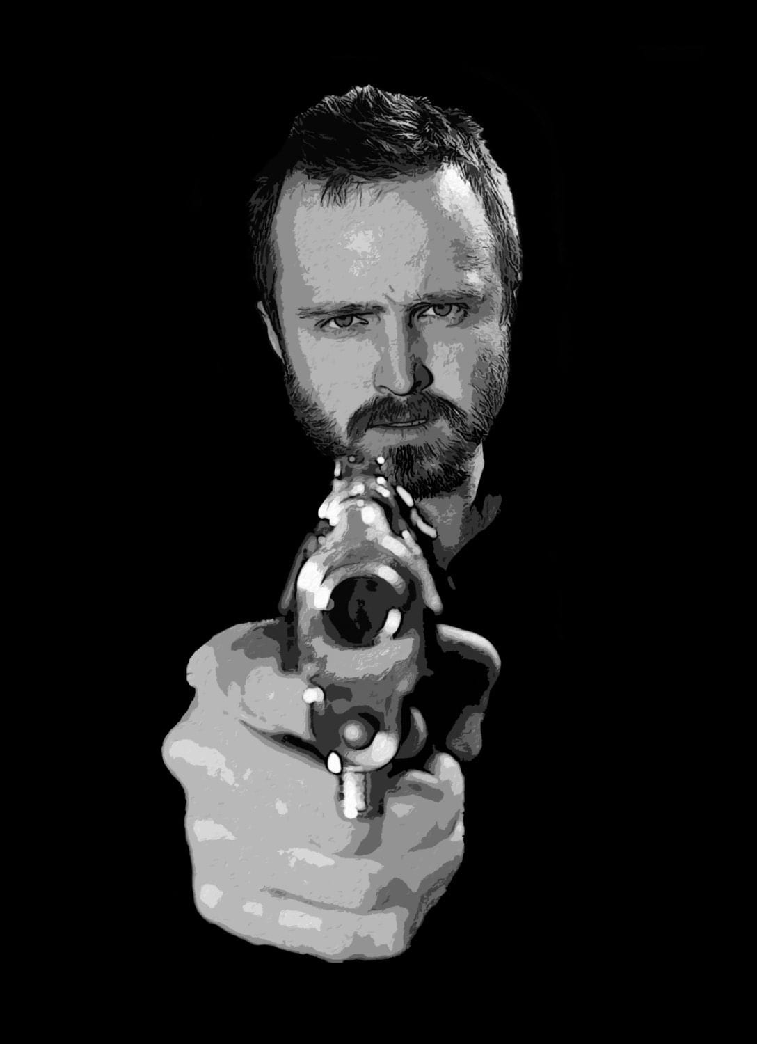 Jesse Pinkman Pointing Gun Breaking Bad T-Shirt or by 313apparel