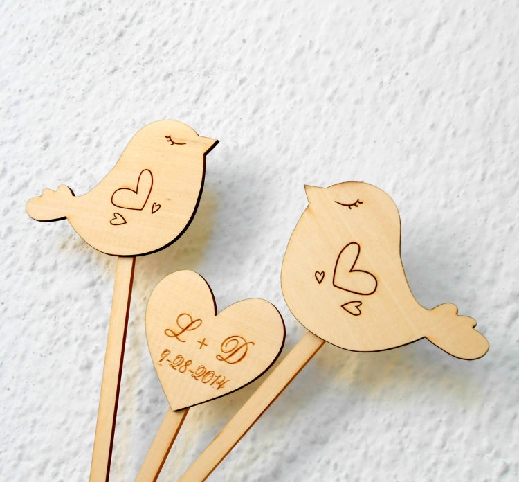 Love Birds Cake Topper Wedding Cake Topper by CorkCountryCottage