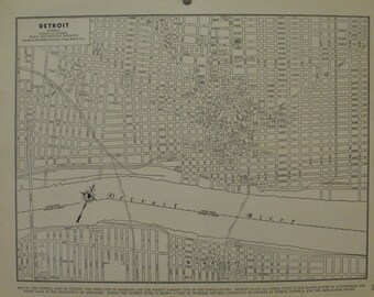 1940s detroit map | Etsy