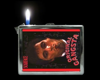 Scarface Cigarette Case Wallet With Lighter Tin ID Credit Card Holder ...