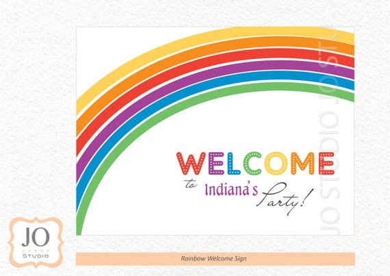 Rainbow Themed Welcome Sign / Rainbow Party