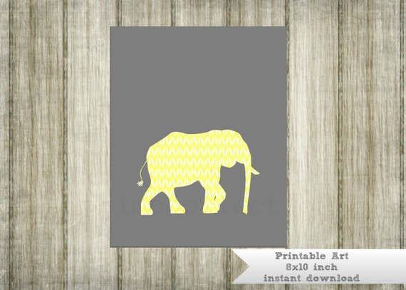 Items similar to Elephant Nursery Art print your own, instant download ...