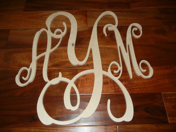 Items similar to Wood Monogram Letters on Etsy