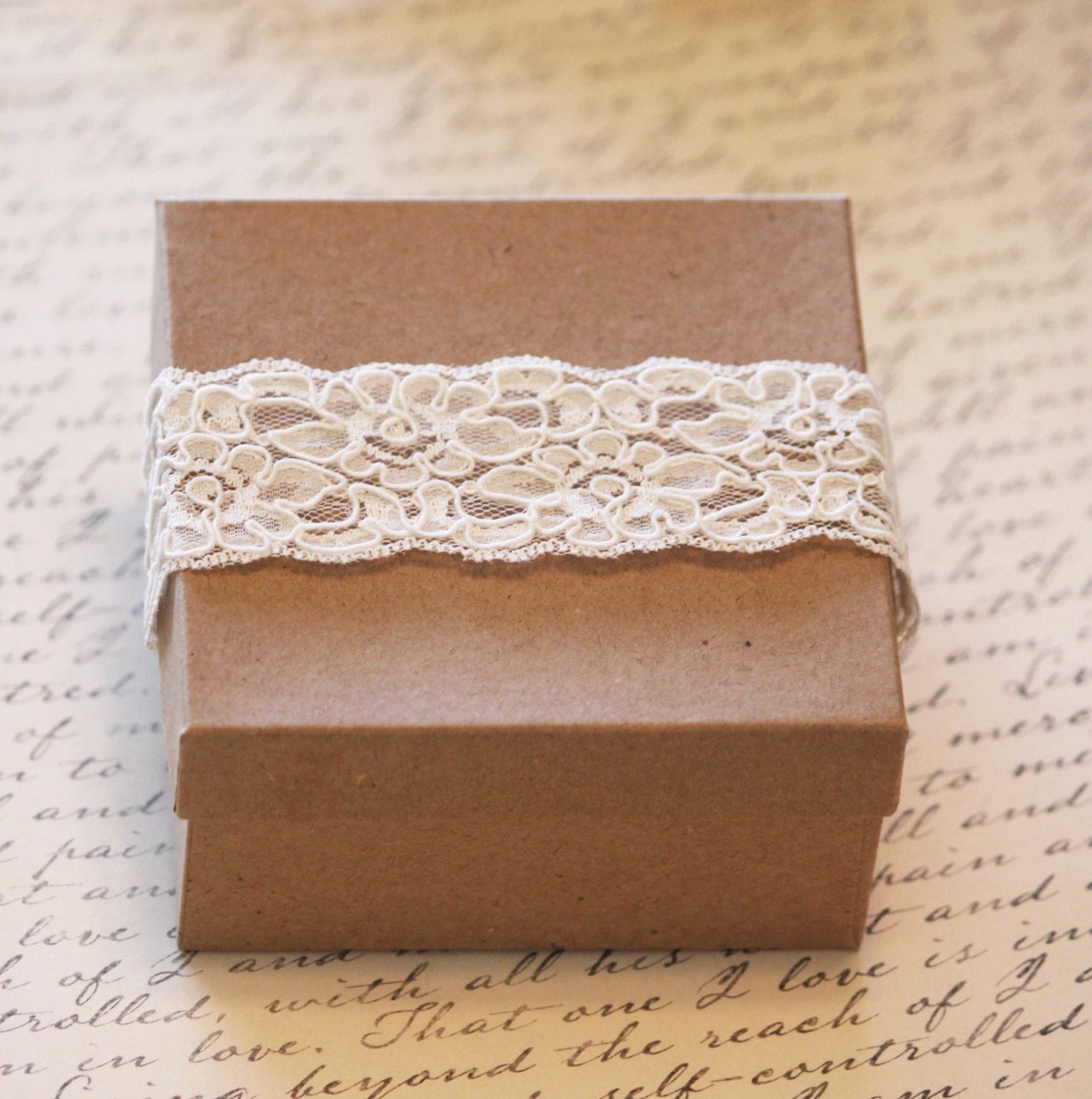 Lace Wedding favor box, Gift Box, Kraft Boxes, 10 Jewelry Box, Lace ...