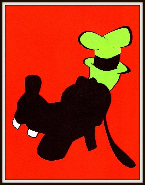Items similar to Disney Goofy Profile/Silhouette - Minimalist Icon Pop ...